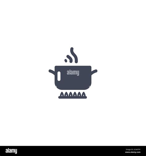 Boiling Pot On Fire Icon Cooking Pot Icon Boil Food Line Icon Outline