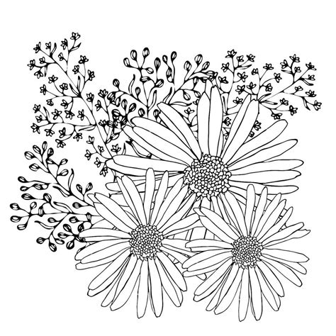 Grundlæggende Blomster farvelægningsside Download print eller