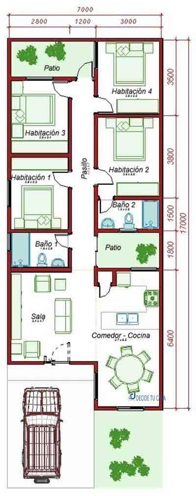 Introducir 50 Imagen Planos De Casas De 7x17 De Una Planta Abzlocal Mx