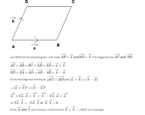 if the diagonals of a parallelogram are equal then show that it is a rectangle