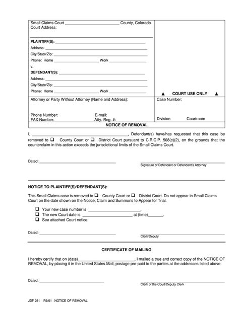 Colorado Small Claims Court Forms Fill Out Sign Online DocHub