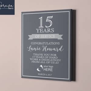 Year Work Anniversary Print Th Work Anniversary Personalized