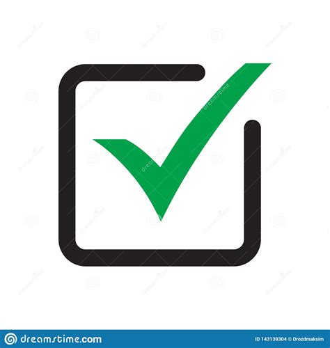 S Mbolo Del Vector Del Icono De La Se Al Marca De Cotejo Verde Aislada
