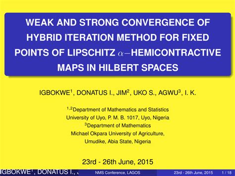 pdf weak and strong convergence of hybrid iteration scheme to the fixed point of lipschiz
