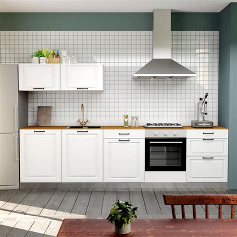Cocina En Kit DELINIA ID Con Altos OXFORD Blanco 3 00 M Leroy Merlin