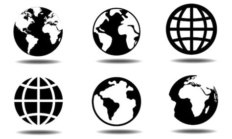 Earth globe icons worldmap mapa do mundo ilustração vetorial Vetor