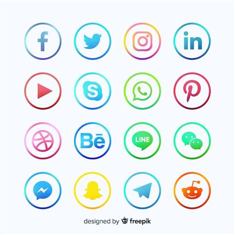 Set De Logotipos De Redes Sociales Vector Gratis