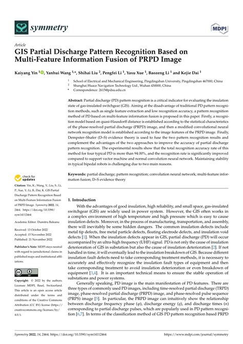 pdf gis partial discharge pattern recognition based on multi feature information fusion of