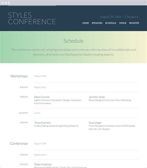 html table design examples with code elcho table
