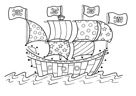 Lindo Barco Pirata Para Colorear Imprimir E Dibujar ColoringOnly