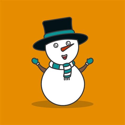 Dibujos Animados Lindo Mu Eco De Nieve Vector Premium