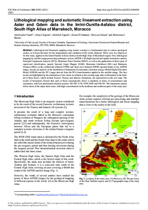 pdf lithological mapping and automatic lineament extraction using aster and gdem data in the