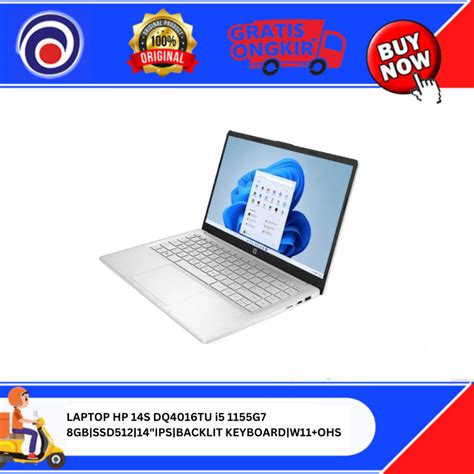 Jual LAPTOP HP 14S DQ4016TU I5 1155G7 8GB SSD512 14 IPS BACKLIT
