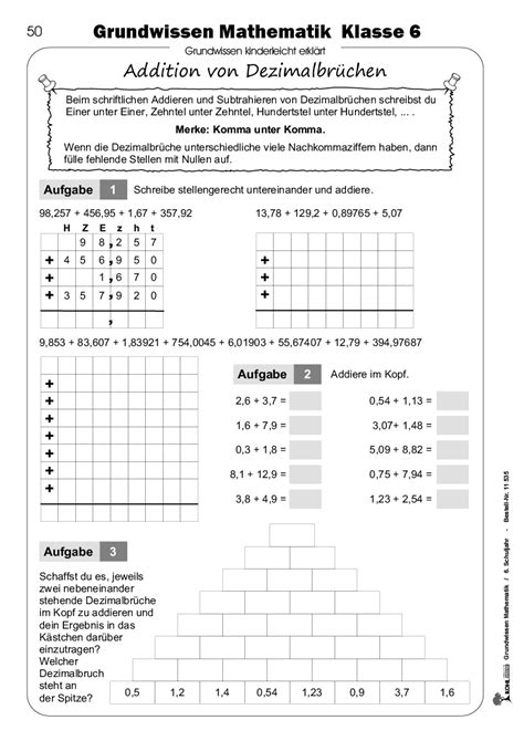 Grundwissen Mathematik Klasse 6