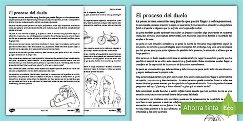 Guía para adultos El proceso del duelo teacher made