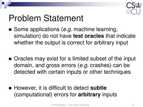 ppt christian murphy kuang shen gail kaiser columbia university powerpoint presentation id