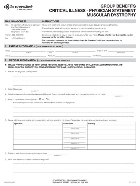 Fillable Online GROUP BENEFITS CRITICAL ILLNESS PHYSICIAN STATEMENT