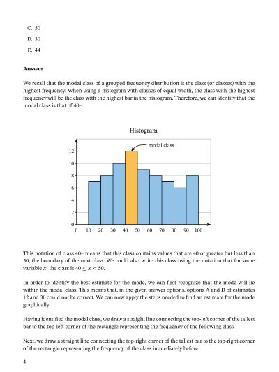 lesson grouped frequency tables estimating the mode nagwa