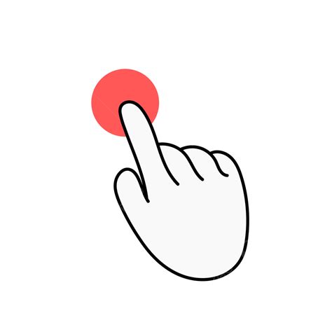 Mano Haga Clic Toque Punto Rojo Vector Transparente Png Haga Clic En