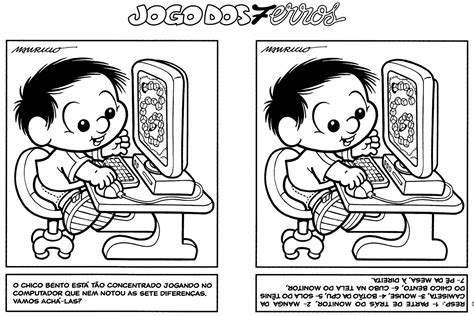 Jogo Dos Erros Para Imprimir Ilustrado Da Turma Da M Nica