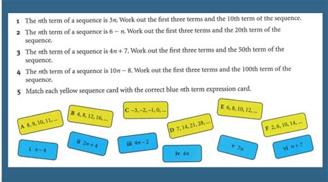 solved 1 the nth term of a sequence is 3n work out the