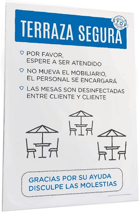 akrocard Cartel resistente PVC TERRAZA SEGURA Señaletica COVID 19