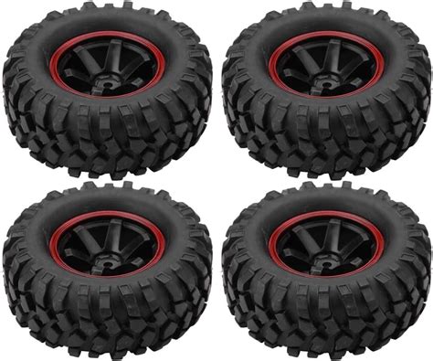Dilwe RC Neumtico De Coche 4 Pcs Neumticos De Rueda 6 Hoyos Neum