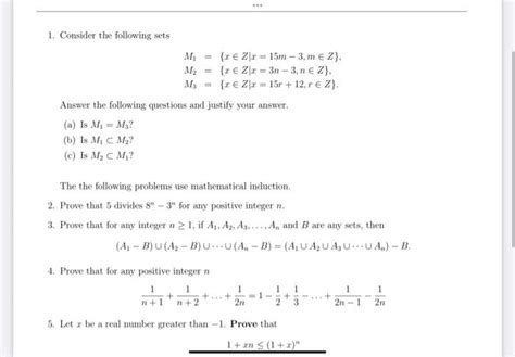 Solved 1 Consider The Following Sets Chegg