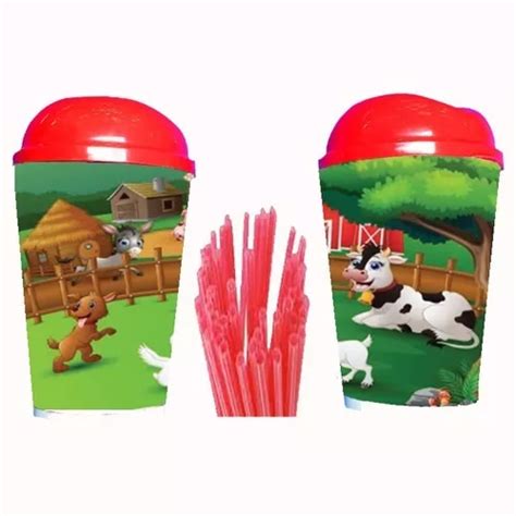 Vaso Pitillo La Granja X Sorpresa Pi Ata Regalo Fiesta Cuotas Sin
