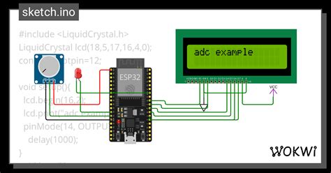 POT Analog Read Using Led Wokwi ESP32 STM32 Arduino Simulator