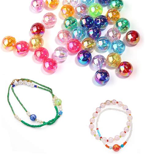 XoeLLe 800 Stück Glasperlen Perlen Sets Farben Glasperlen Kit 8mm DIY