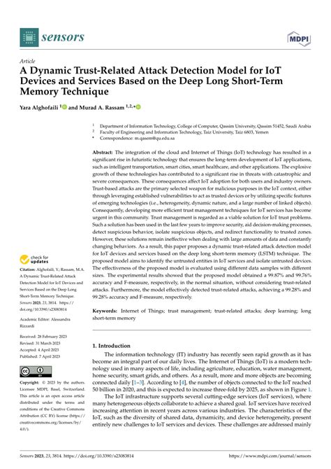 pdf a dynamic trust related attack detection model for iot devices and services based on the