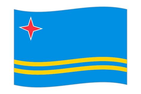 Premium Vector Waving Flag Of The Country Aruba Vector Illustration