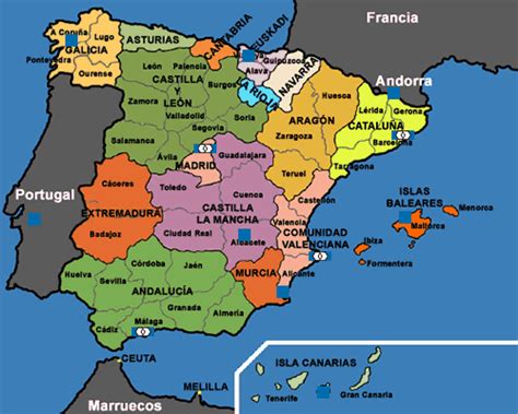 LAMINAS PARA COLOREAR COLORING PAGES Mapa de España para imprimir
