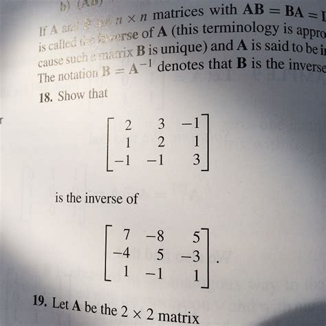 solved if a and b are n times n matrices with ab ba i