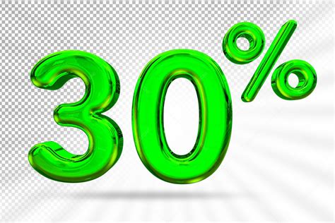 Elemento 3D Para Composição Número 30 Desconto Verde PSD download