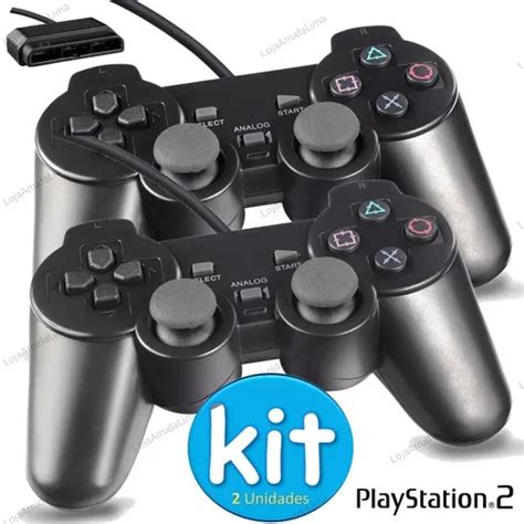 2 Controles Ps2 Kit Joystick Analógico Plug And Play Fio MercadoLivre