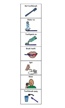 Brushing Teeth Sequence Vertical By Dani Slp Tpt