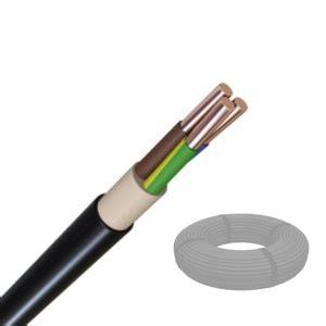 Erdleitung PVC NYY J 5x6 mm² 1 m Bund schwarz 4951
