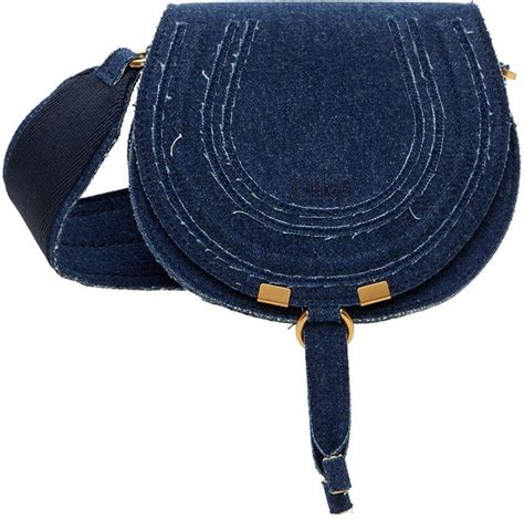 Chlo Blue Small Marcie Denim Saddle Bag Lyst