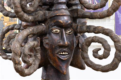 Vintage Tribal African Ekoi Headdress Nigeria Cameroon Sculpture At