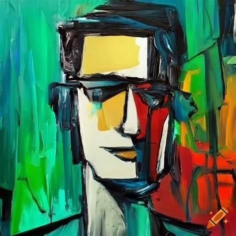 Abstract Knife Painting Of A Parisian Man S Face In Elizabeth Peyton