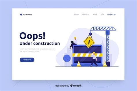 Free Vector Under Construction Landing Page Template Under