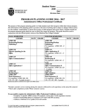 Fillable Online Mhc Ab 2016 2017 APRO Certificate PPG 2 Coordinator