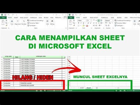 Cara Menampilkan Menu Sheet Pada Bagian Bawah Excel Yang Hilang Youtube