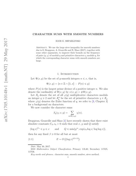 pdf character sums with smooth numbers