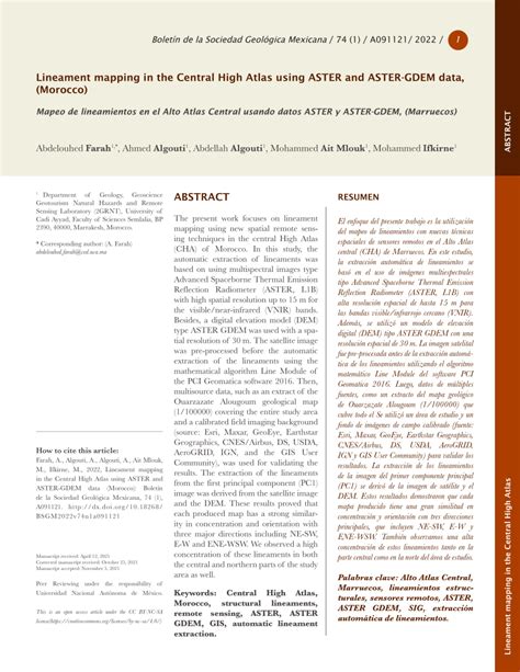 pdf lineament mapping in the central high atlas using aster and aster gdem data morocco