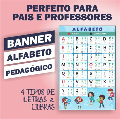 Banner Pedagógico Alfabeto Ilustrado 4 Tipos De Letras Conheça o Blaze
