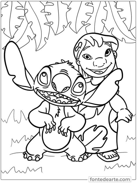 Desenho Lilo E Stitch Para Colorir E Pintar Imprimir PDF