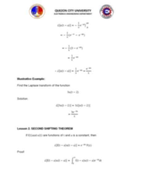 solution module 3 unit step function inverse laplace transforms and second shifting theorem